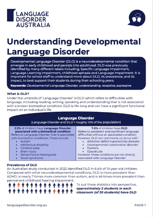 Understanding Developmental Language Disorder
